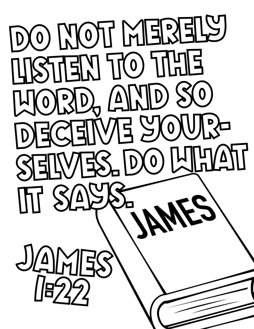 James 1:22 Bible Verse Coloring Page