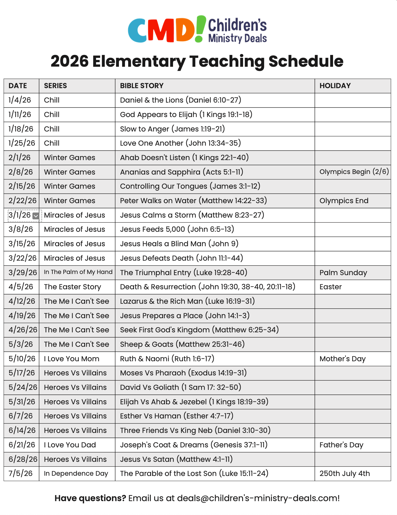 2026 Jan-Dec 52-Week Scope & Sequence – Children's Ministry Deals