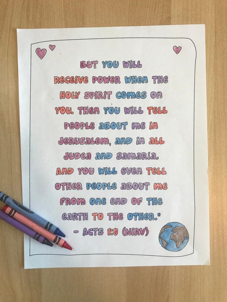 acts 1 8 coloring page