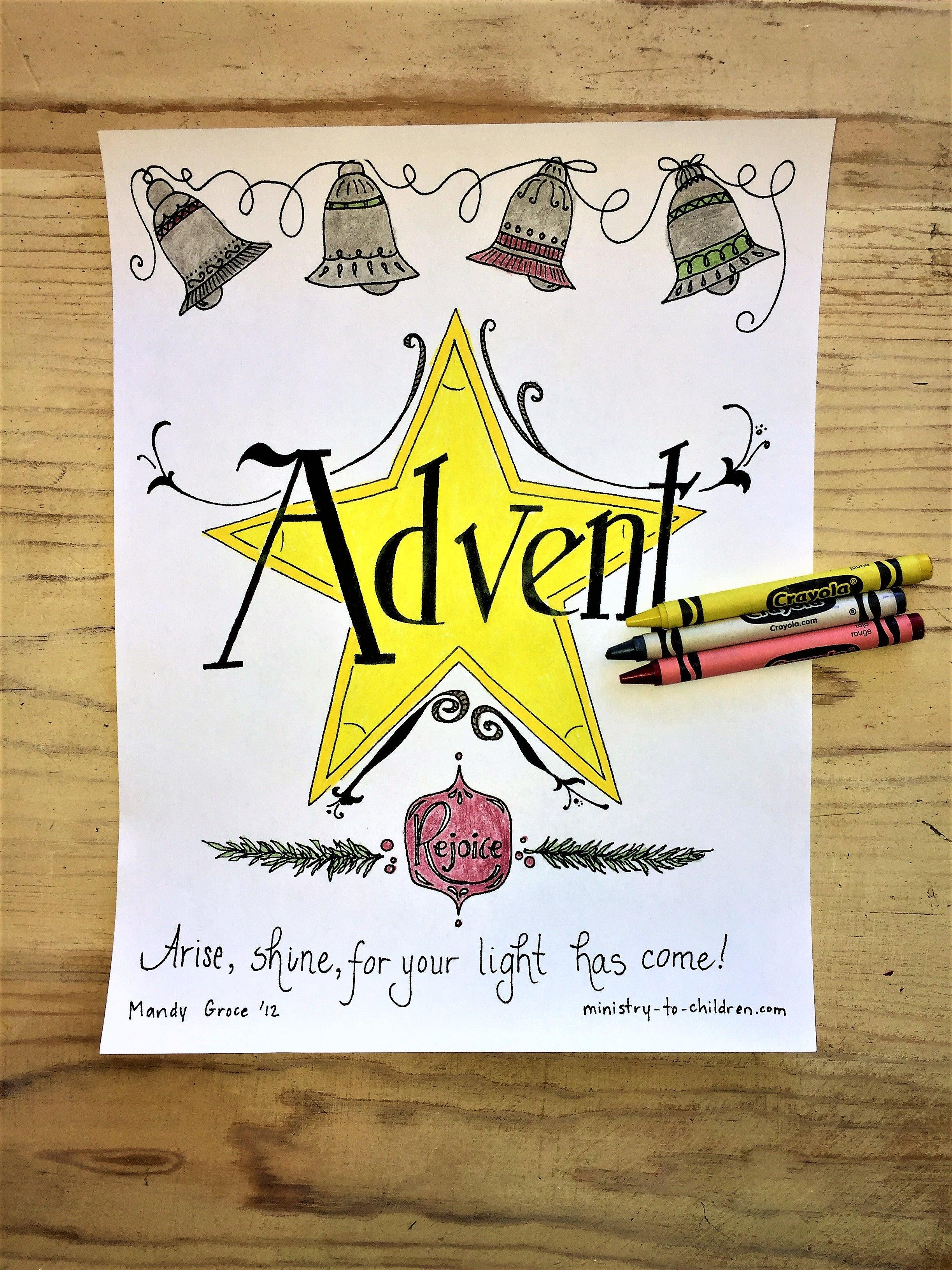 advent story coloring pages