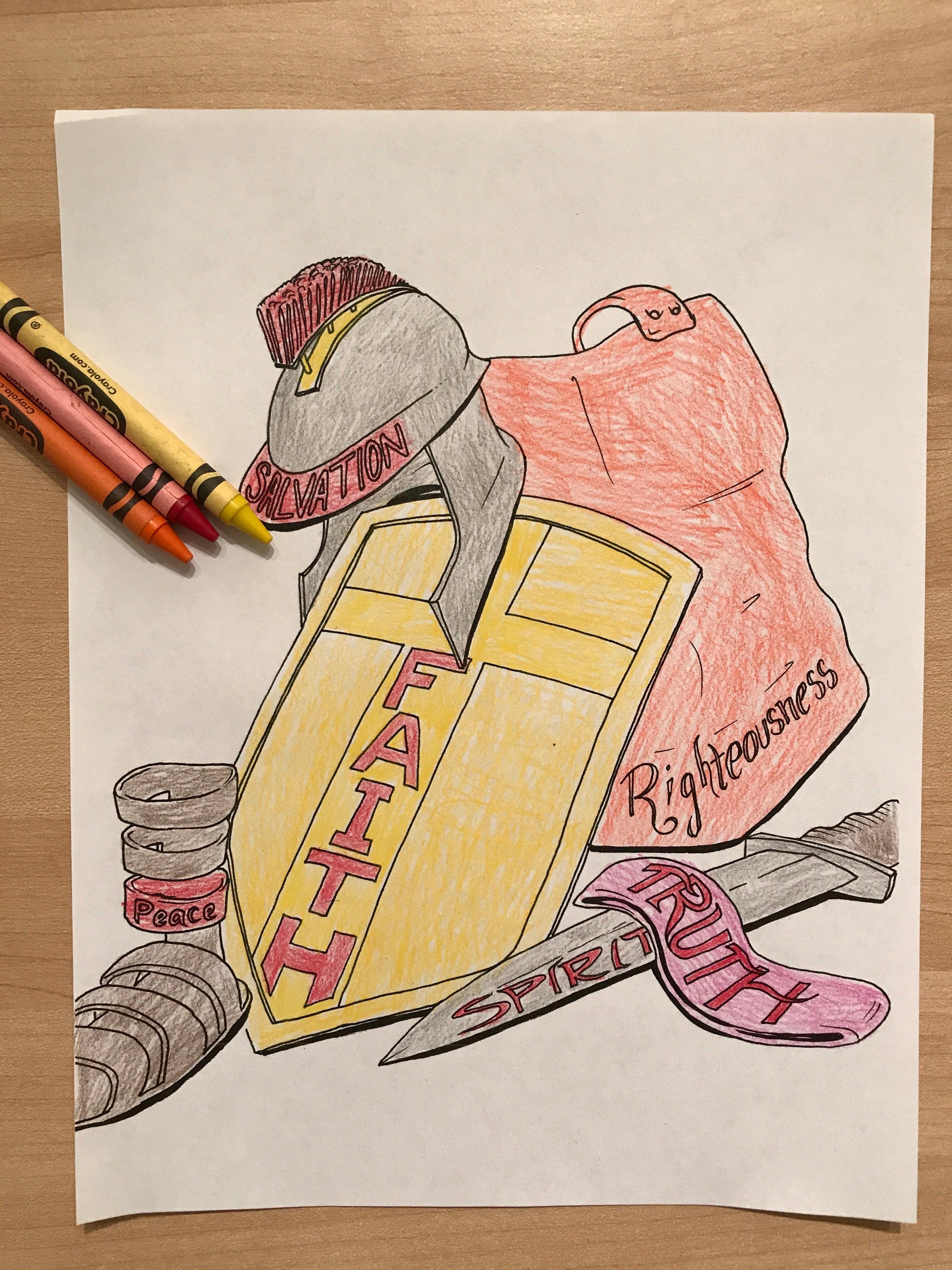 full armor of god coloring sheet