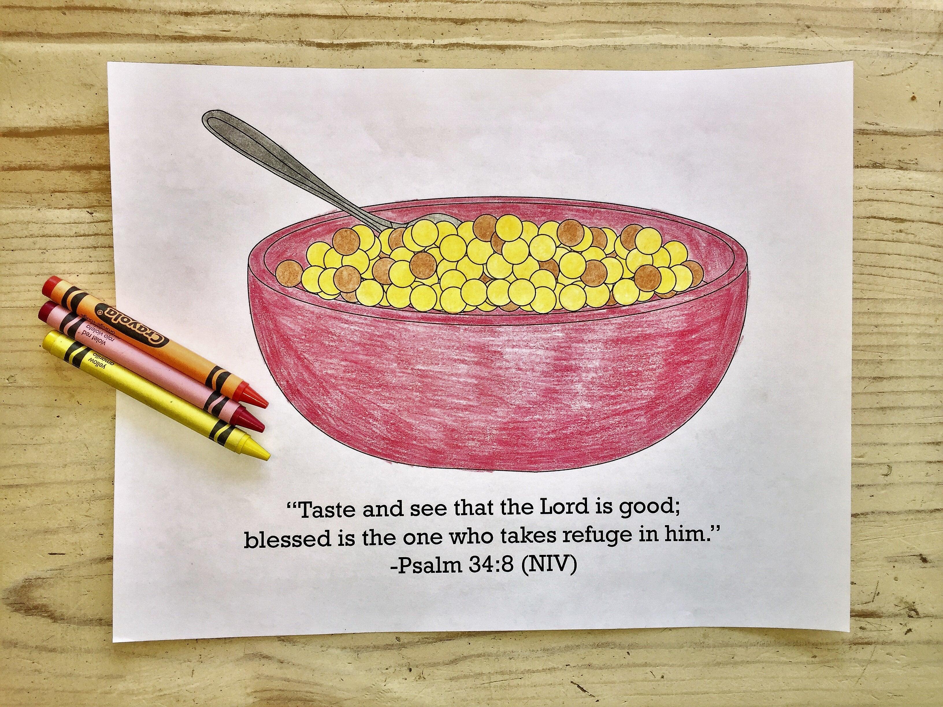 bowl of cereal coloring page