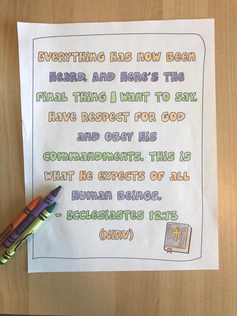 childrens coloring pages for respect