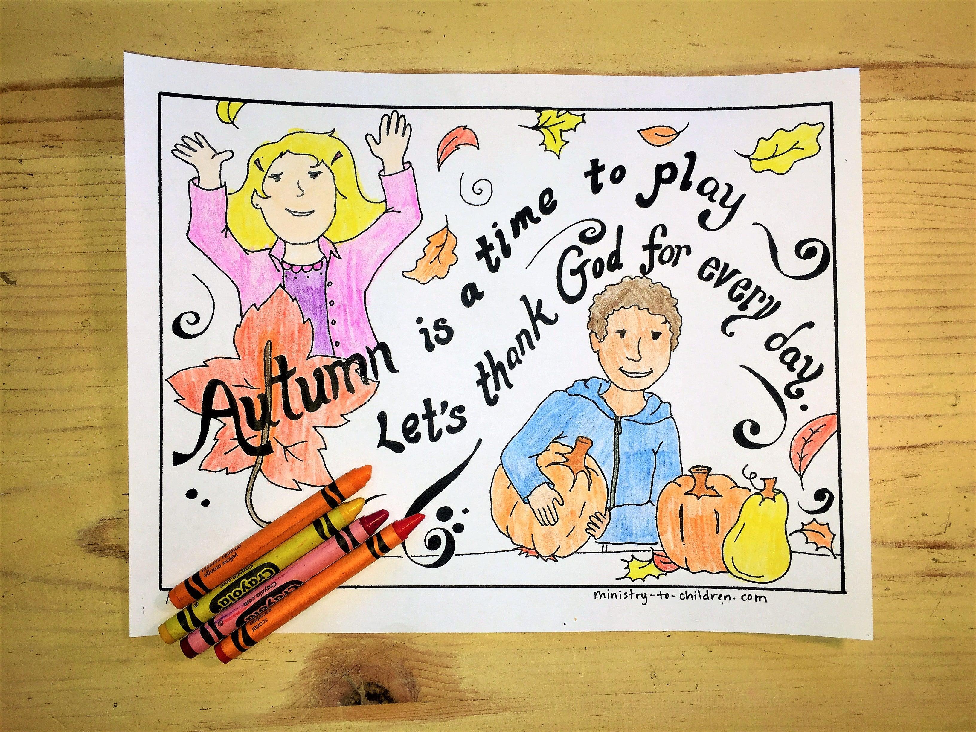 fall coloring pages church