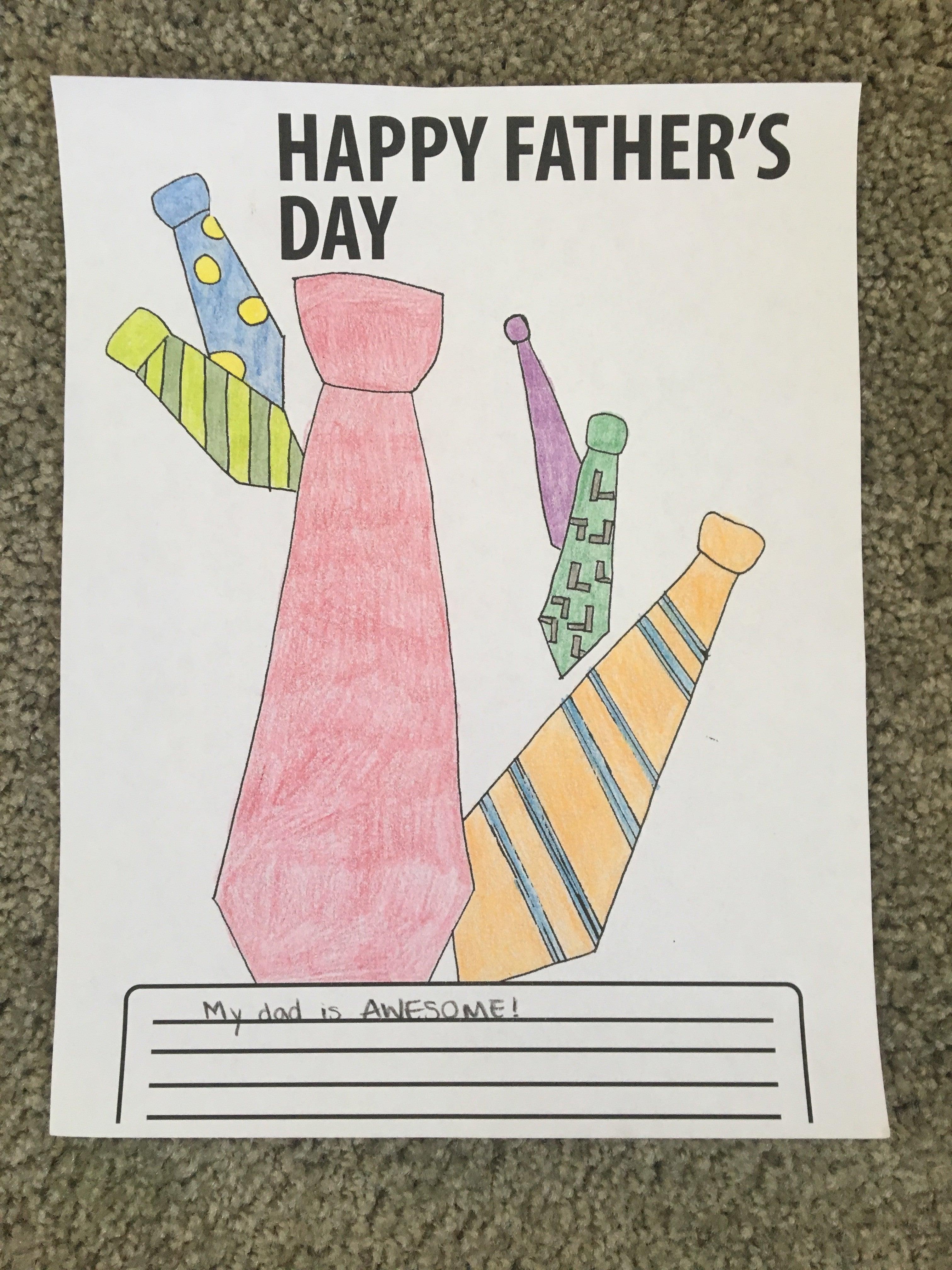 fathers day tie coloring pages