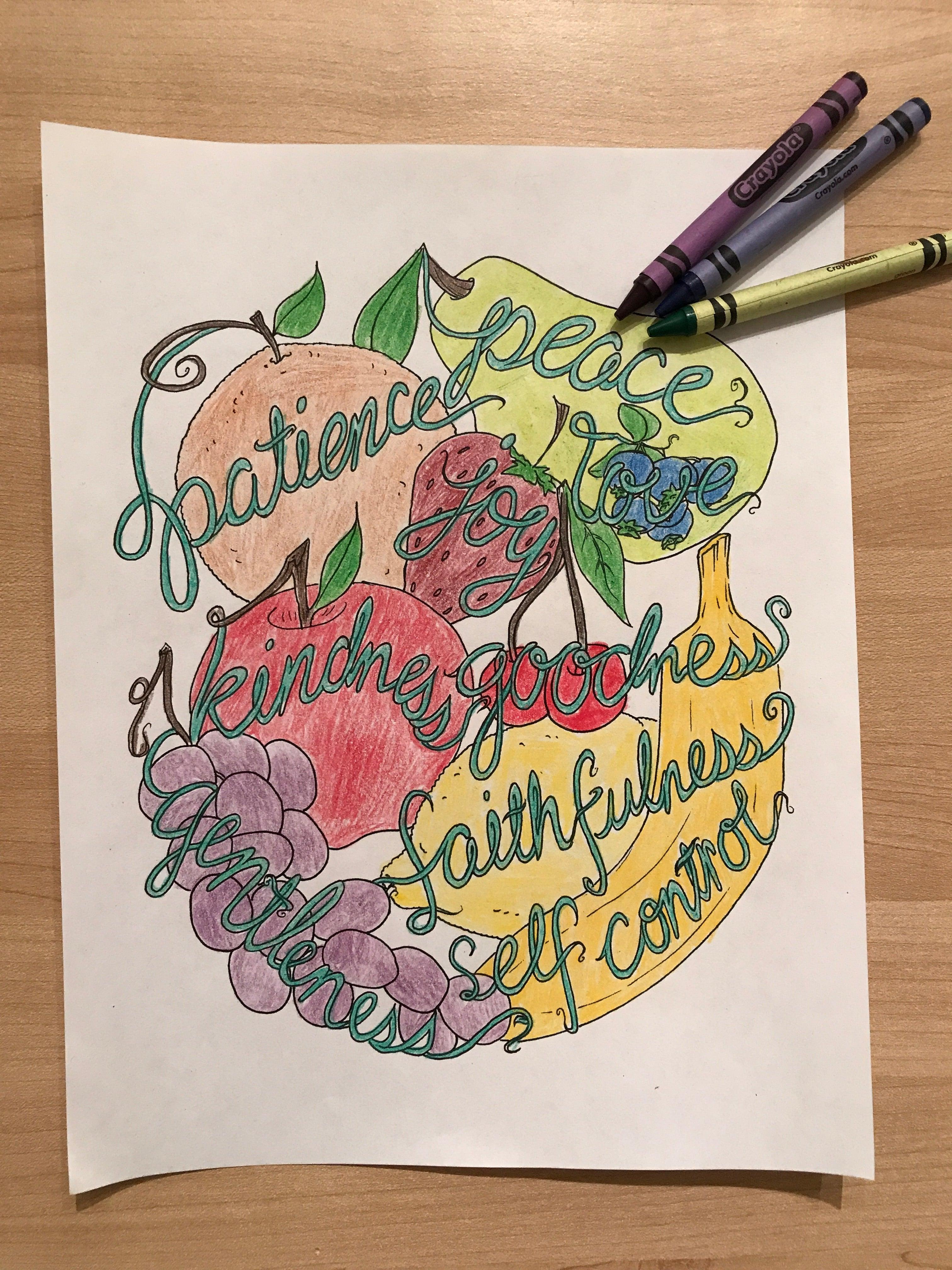 cool fruit of spirit printable coloring pages
