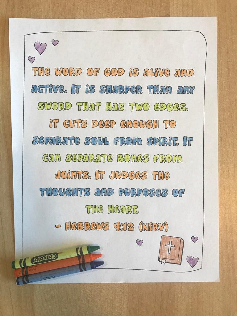 sword of the spirit coloring pages