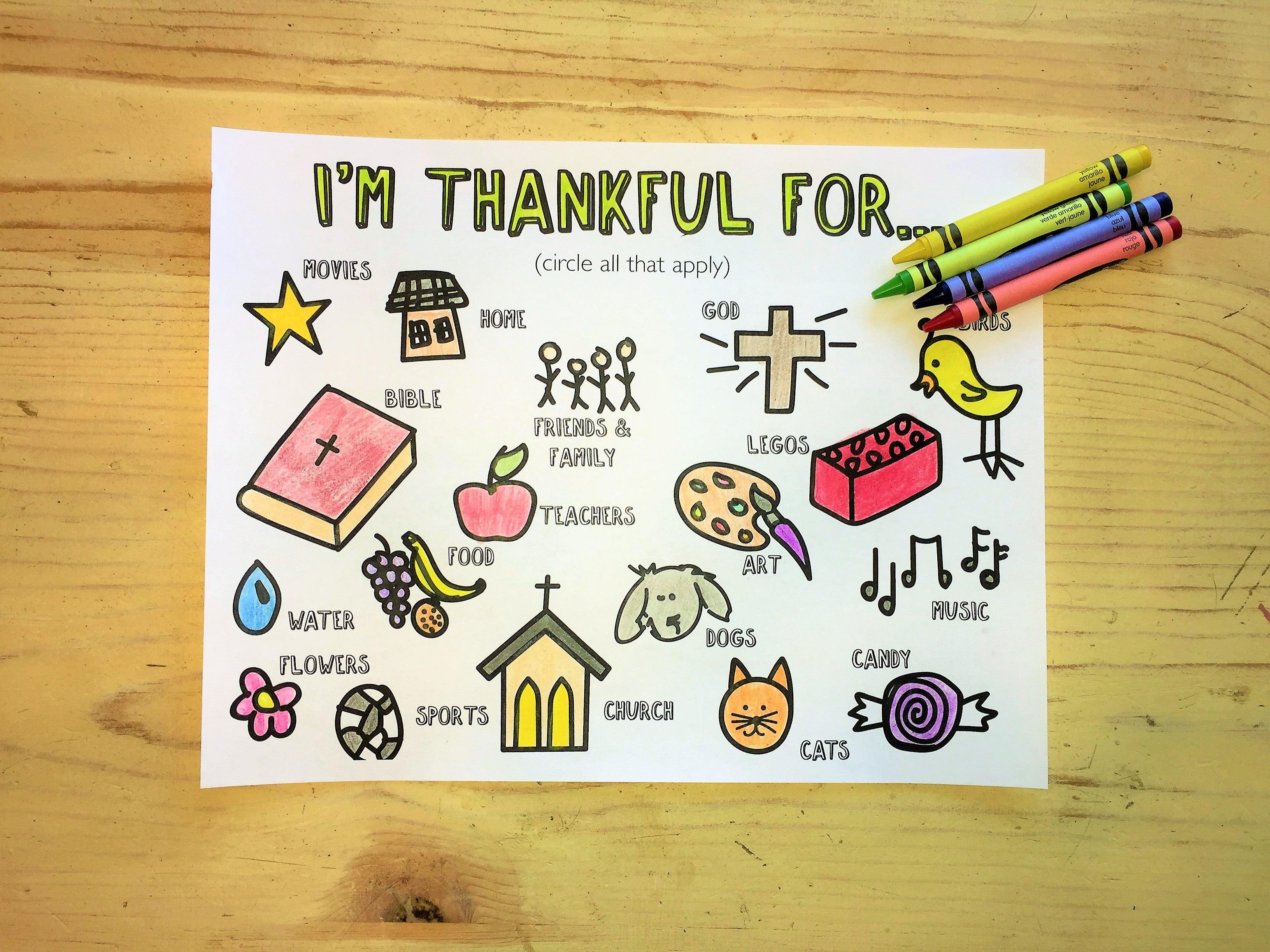 i m thankful for coloring sheet
