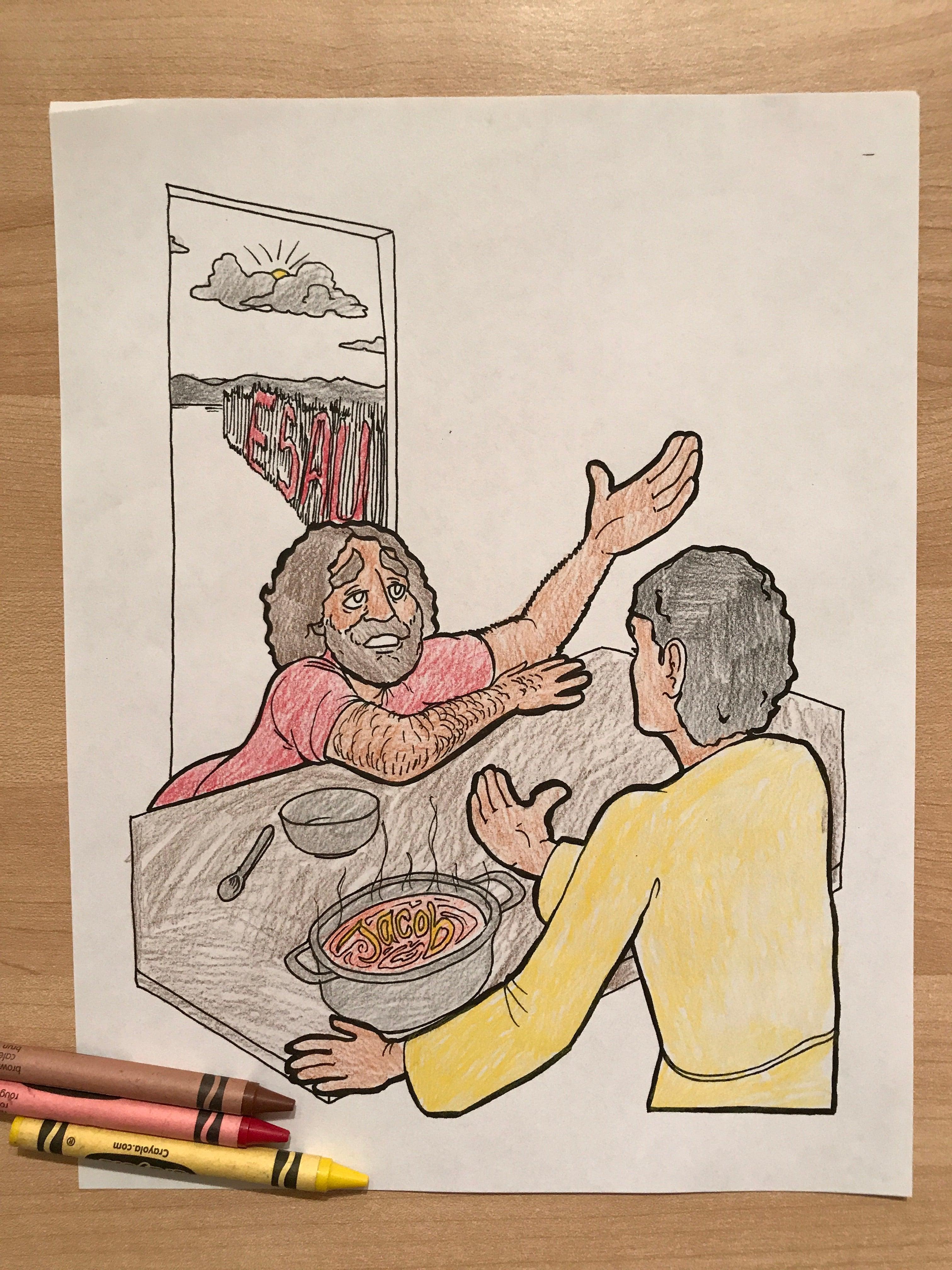free jacob and esau coloring pages