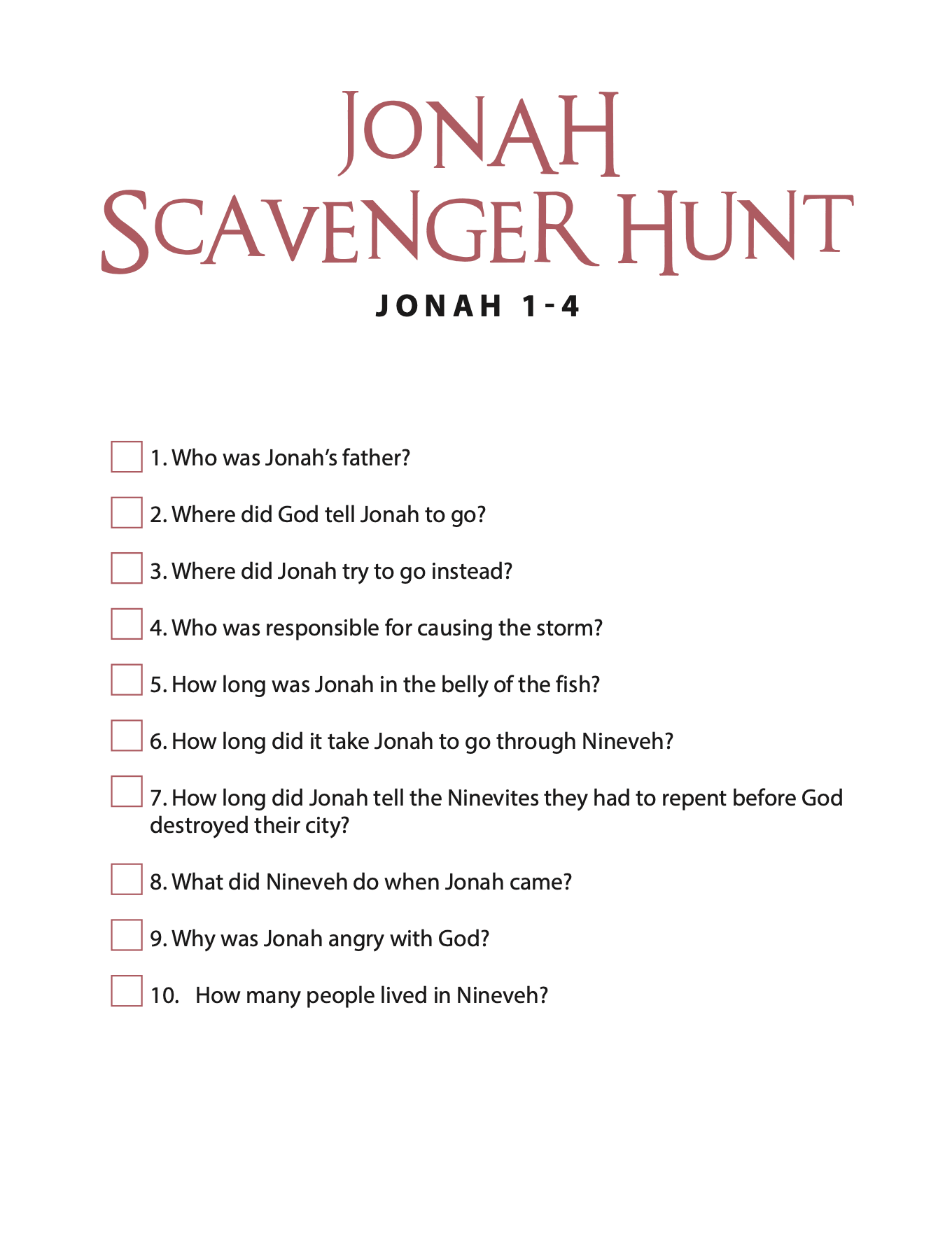 Indoor Bible Scavenger Hunt Bible Scavenger Hunt – Young Catholics