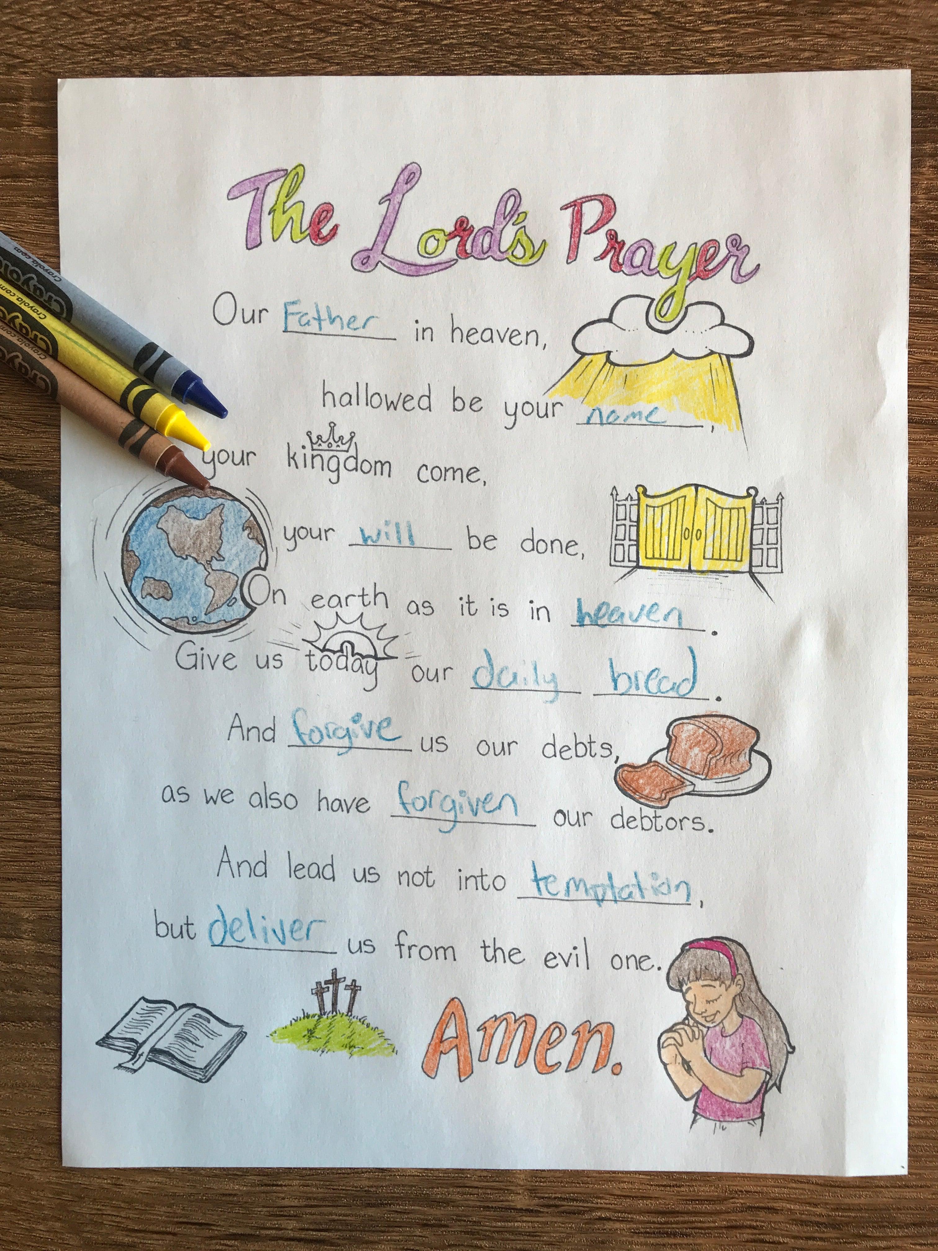 coloring page the lord's prayer