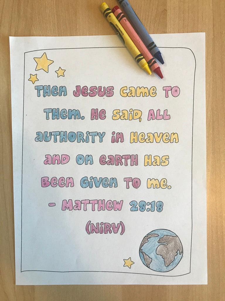 matthew 28 18 20 coloring page