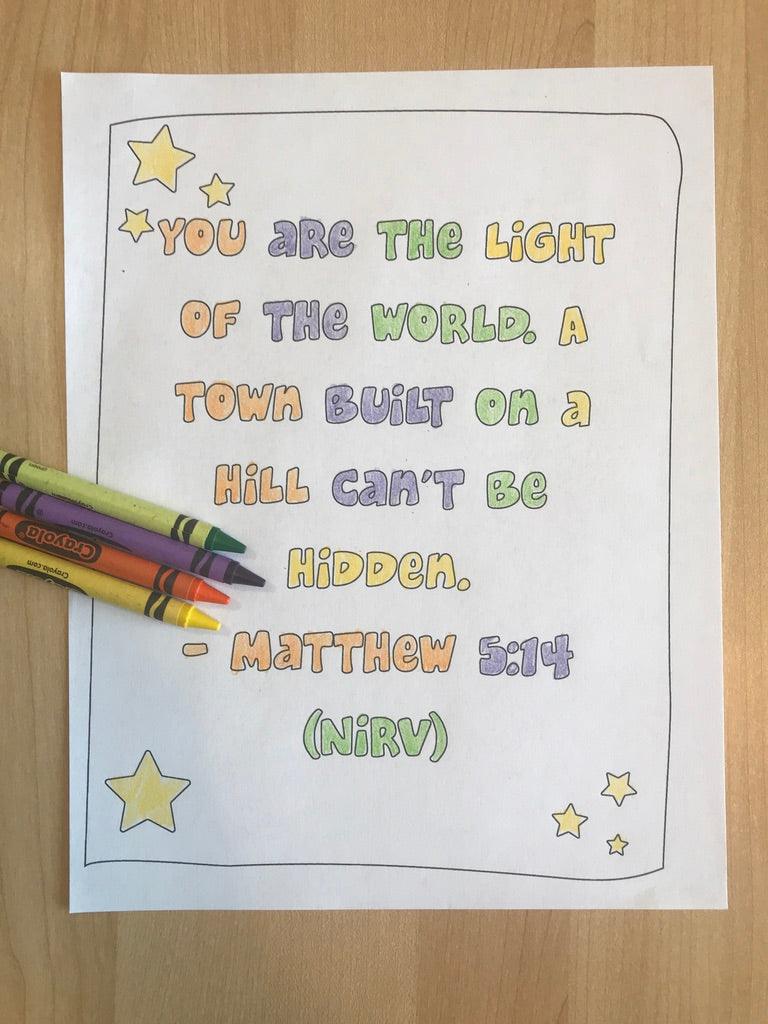 matthew 5 coloring page