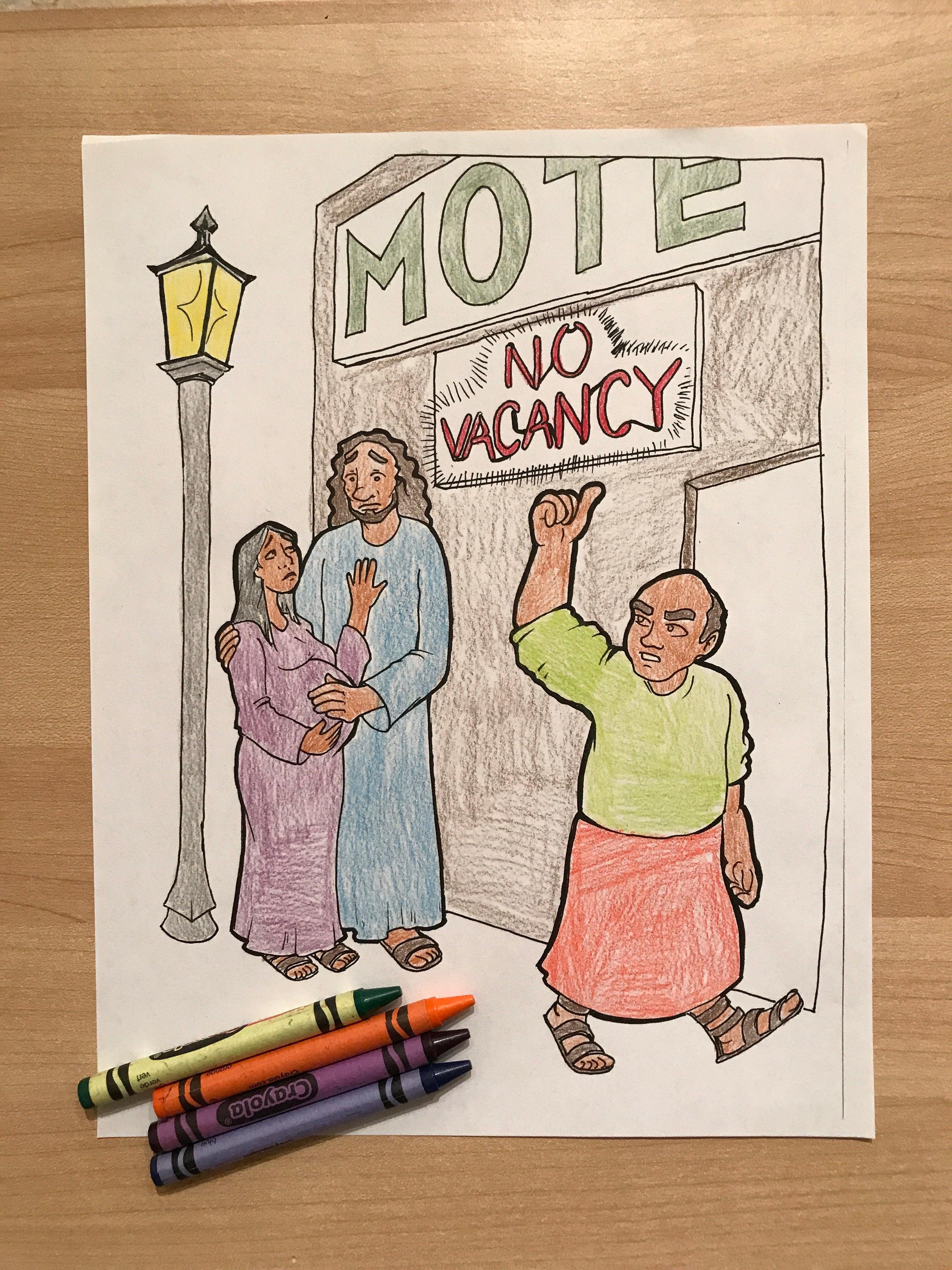 no room at the inn coloring page