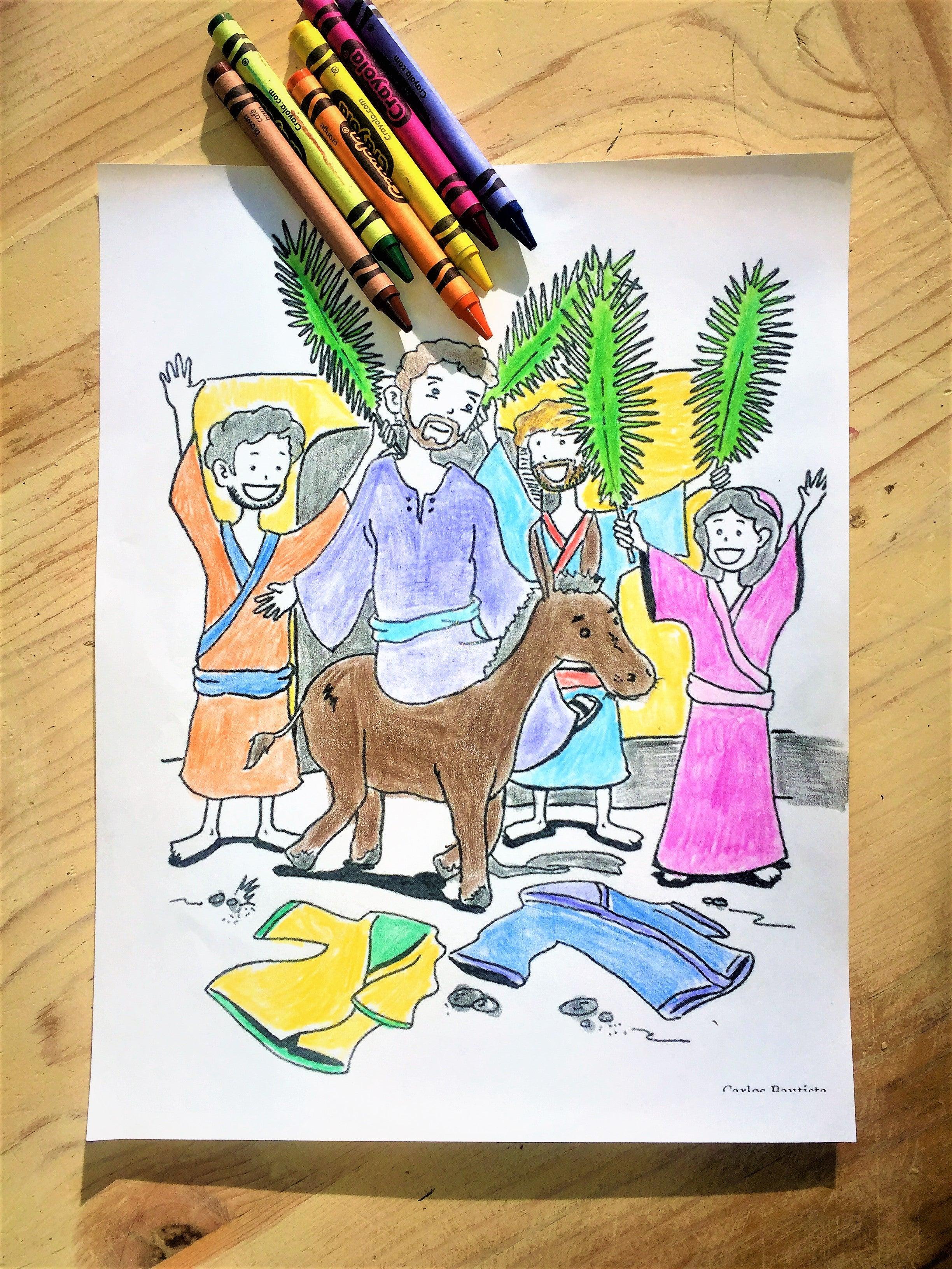 palm sunday coloring pages for kids