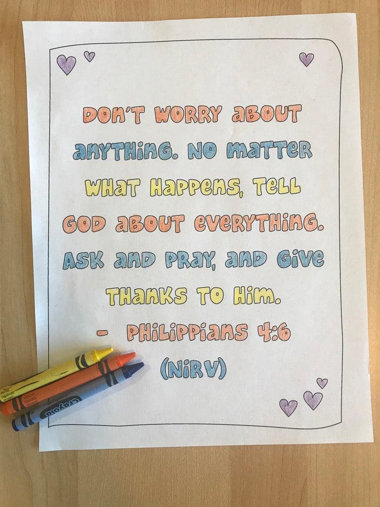 philippians coloring sheet