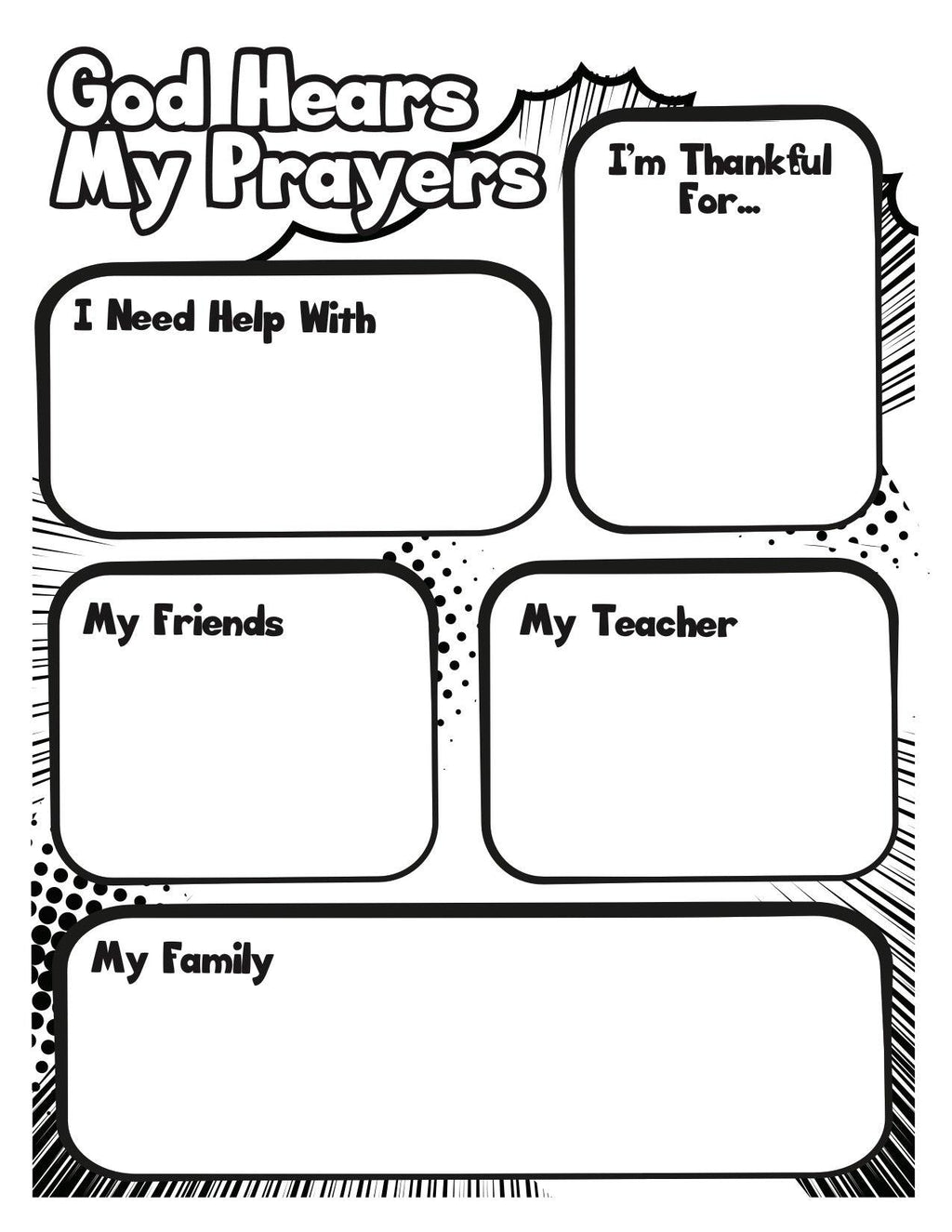 Family Praying Coloring Page