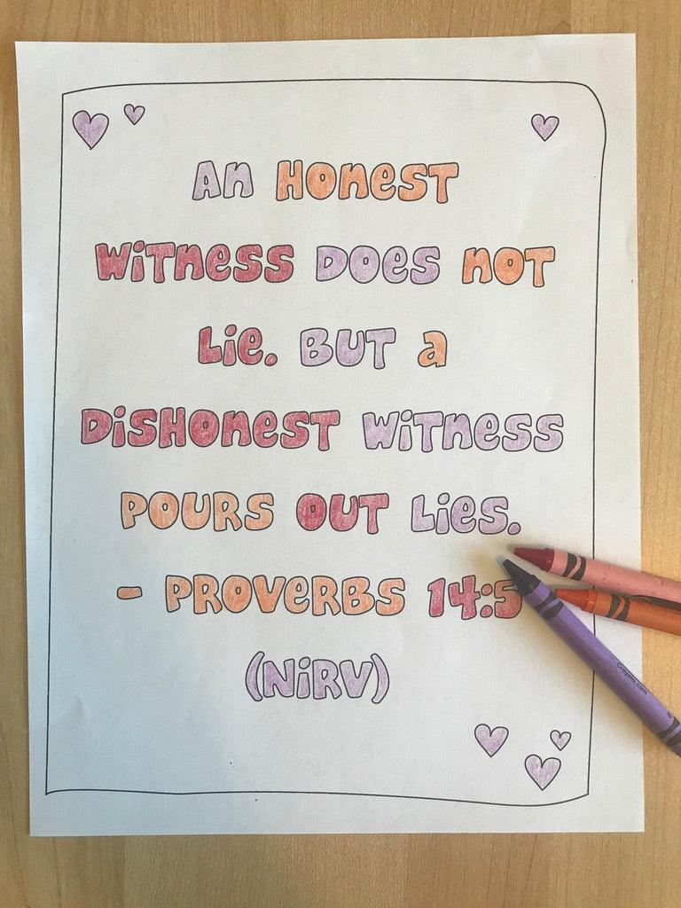 lying bible coloring pages