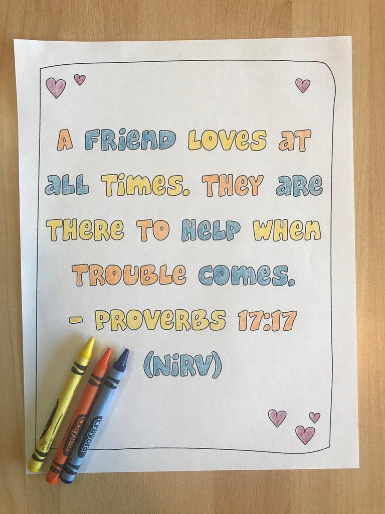 bible friends coloring pages