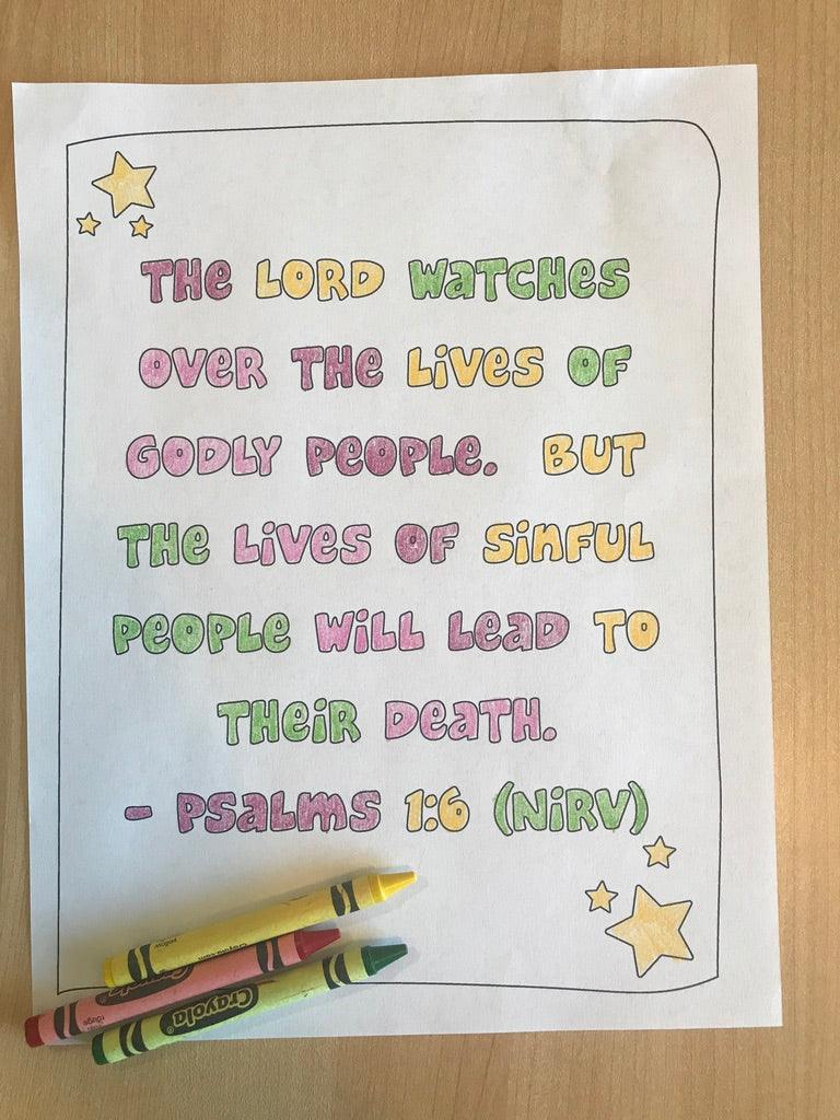 Psalms 1:6 Bible Verse Coloring Page – Children's Ministry Deals