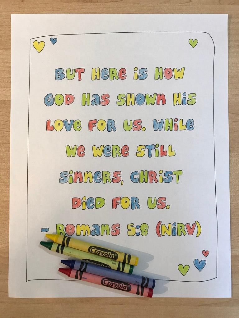 romans 5 8 coloring page