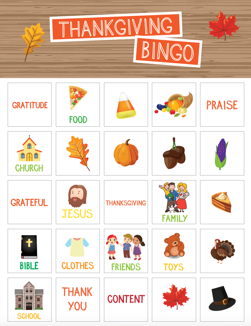 Thanksgiving Bible Bingo Game – Children's Ministry Deals
