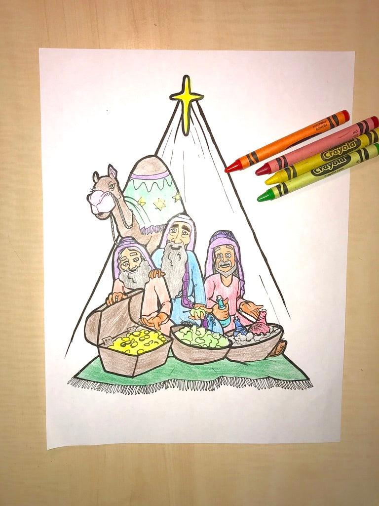 three wise kings coloring pages