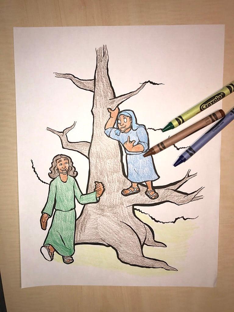 zacchaeus bible coloring page