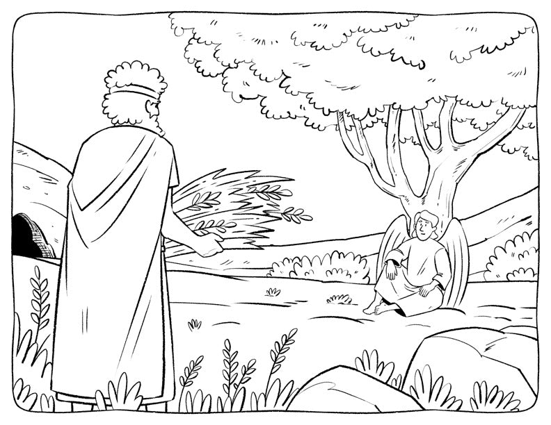 The Angel And Gideon Coloring Page