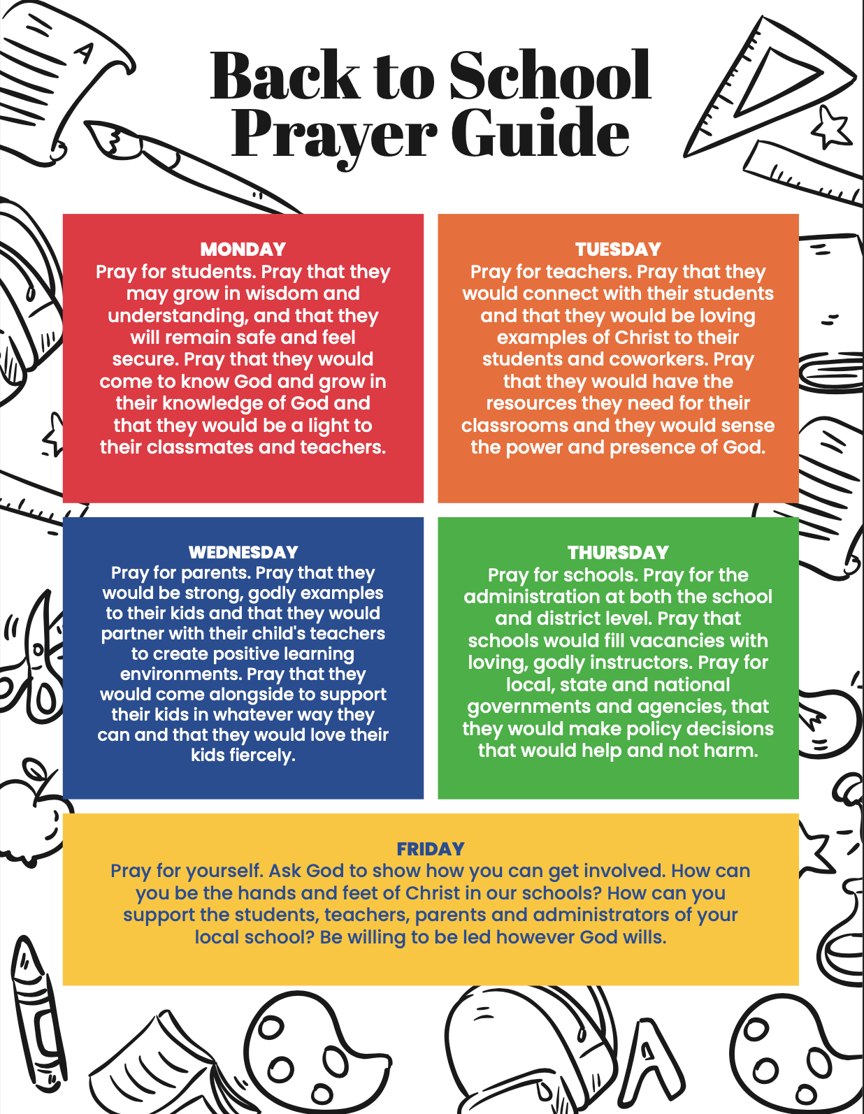 Back To School Prayer Guide – Children's Ministry Deals