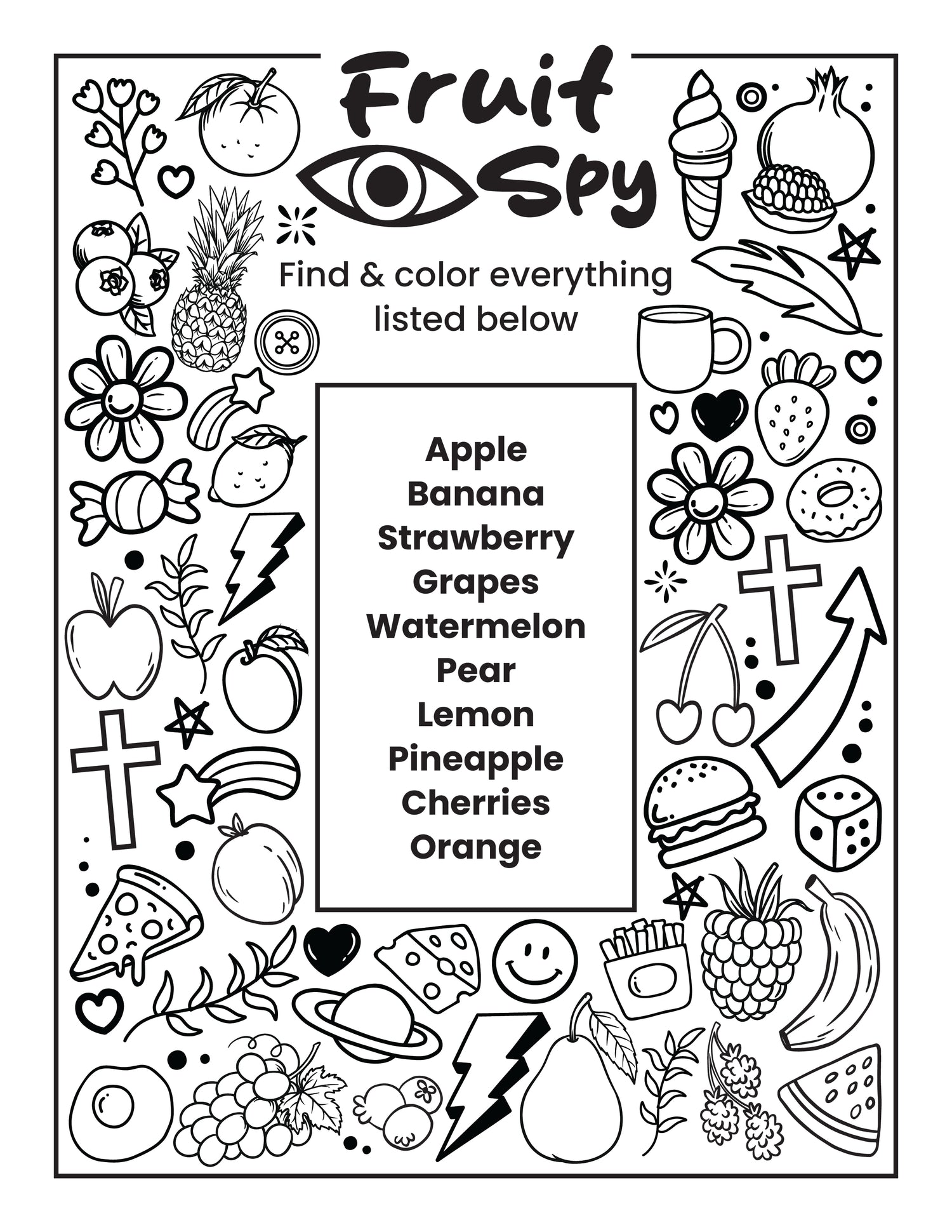 Eye Spy Fruit Worksheet – Children's Ministry Deals
