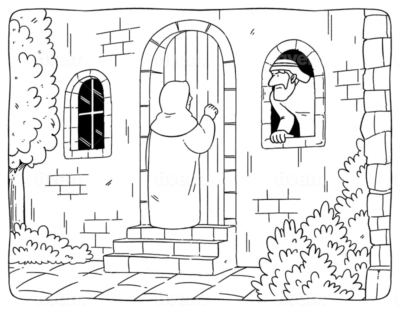 Parable Of The Persistent Widow Coloring Page
