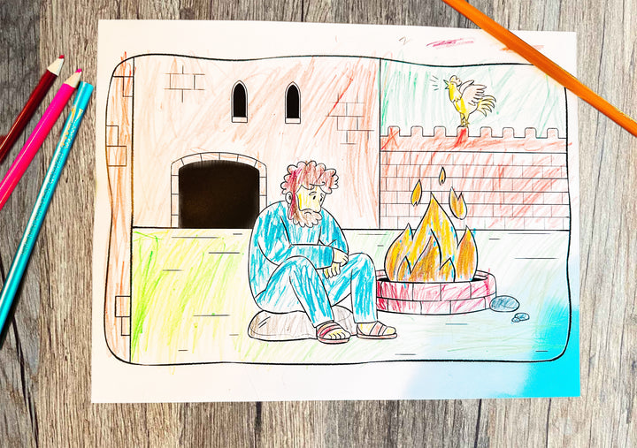 Peter Denies Jesus Coloring Page – Children's Ministry Deals