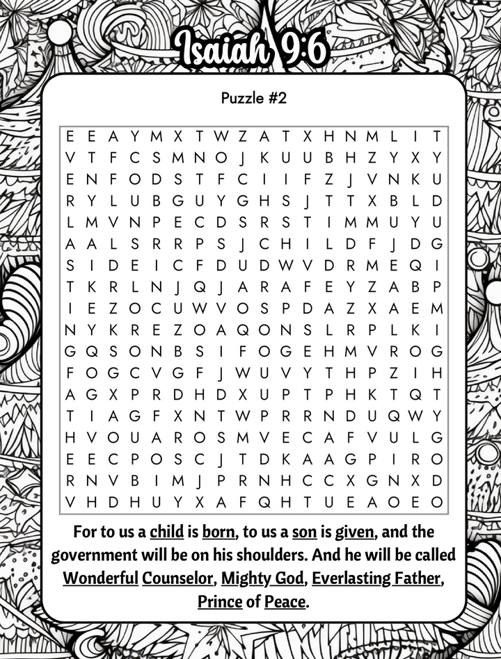 Christmas Bible Verse Word Search Puzzles – Children's Ministry Deals