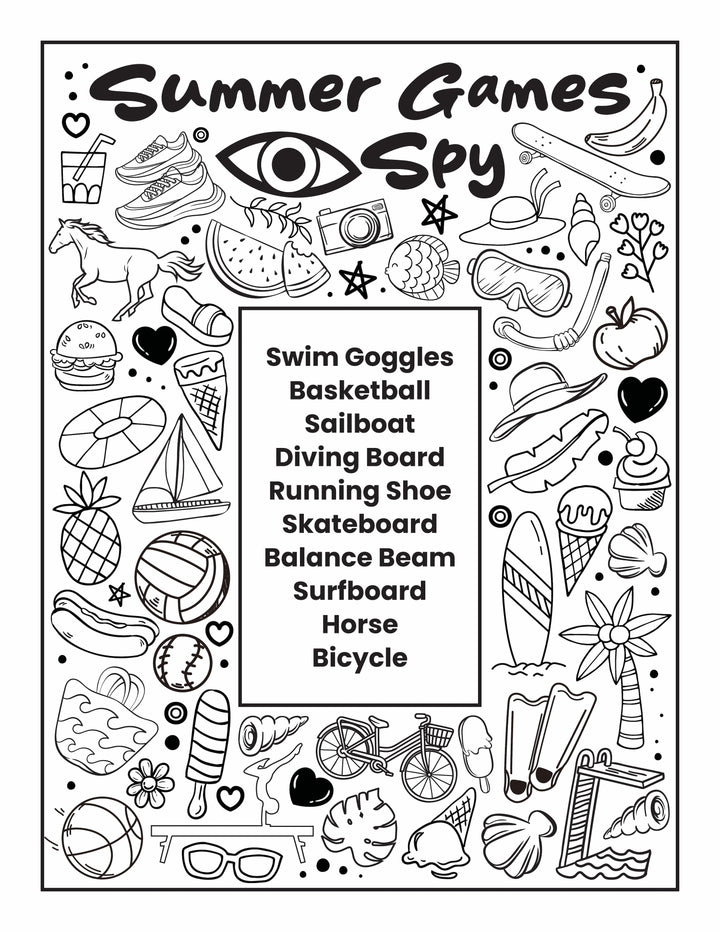 Eye Spy Summer Games Worksheet – Children's Ministry Deals
