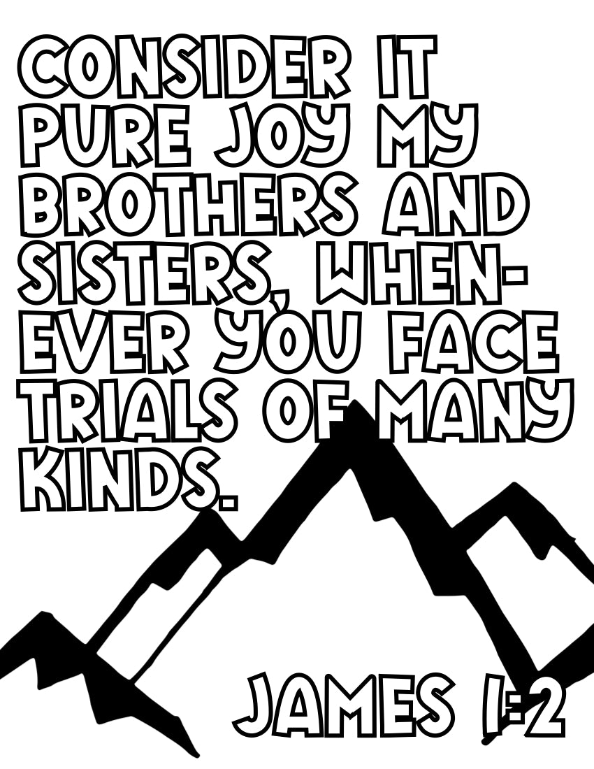 James 1:2 Bible Verse Coloring Page
