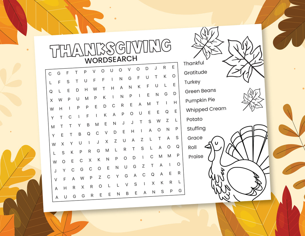 Thanksgiving Word Search – Children's Ministry Deals
