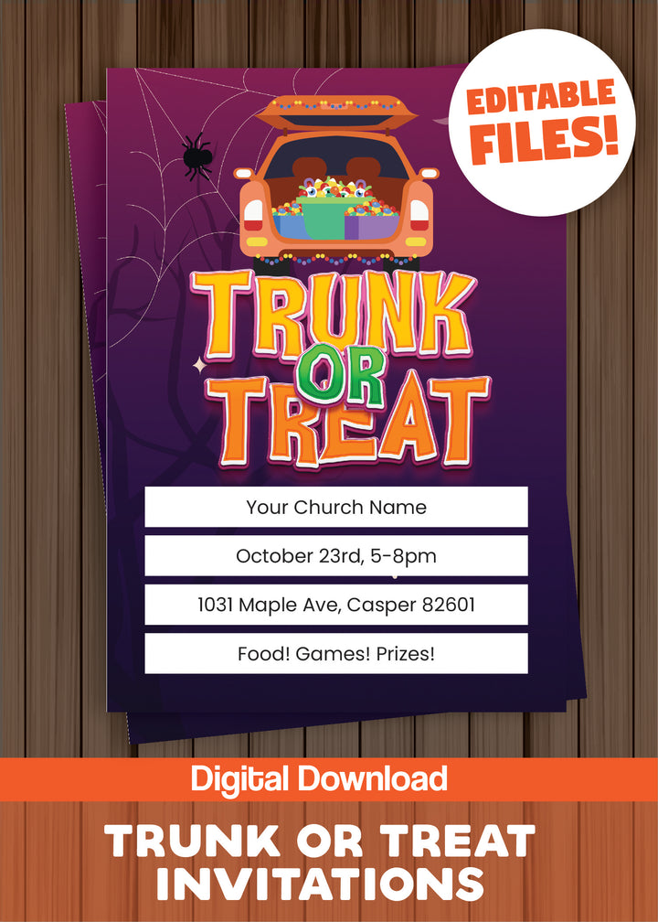 Trunk Or Treat Invite Cards – Children's Ministry Deals