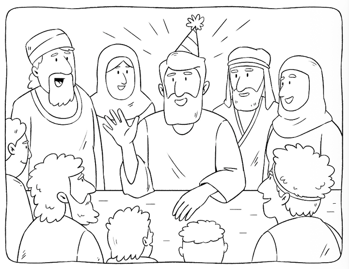 Jesus Talks About How To Throw A Party Coloring Page Coloring Page ...