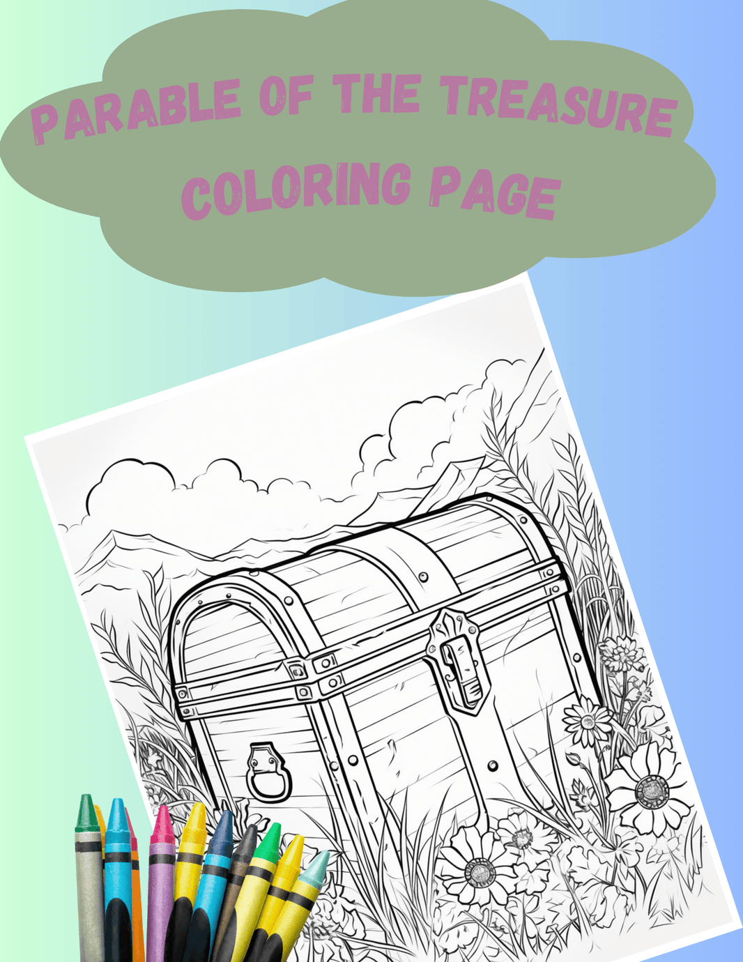 Parable Of Treasure In a Field Coloring Page Coloring Page – Children's ...