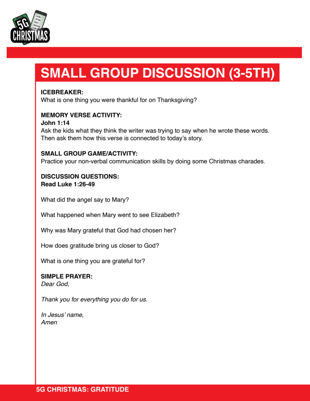 5G Christmas 4-Week Children's Ministry Curriculum