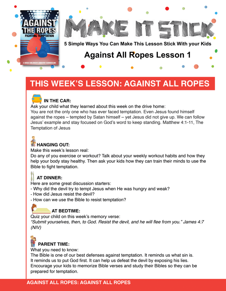 Against the Ropes 4-Week Children's Ministry Curriculum – Children's ...