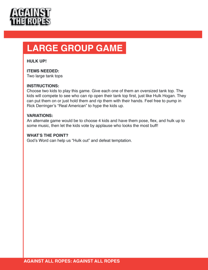 Against the Ropes 4-Week Children's Ministry Curriculum – Children's ...