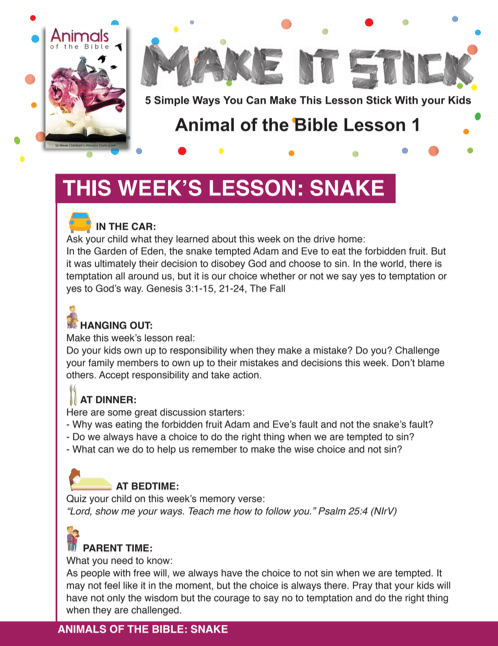 Animals of the Bible 12-Week Children’s Ministry Curriculum