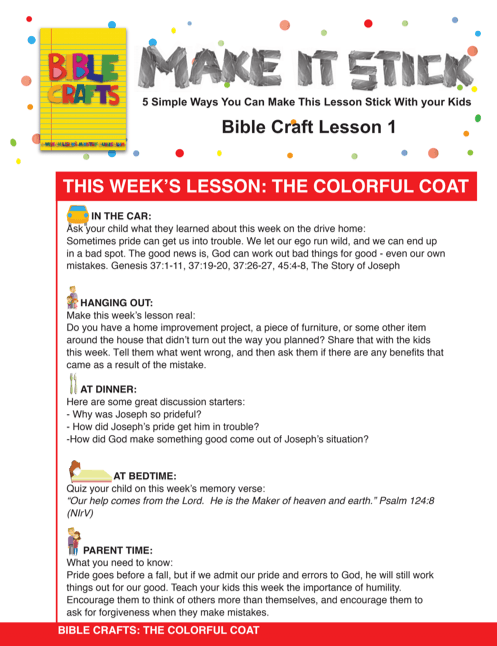 Bible Crafts Children's Church Curriculum