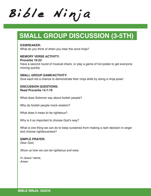 Bible Ninja Children's Church Curriculum