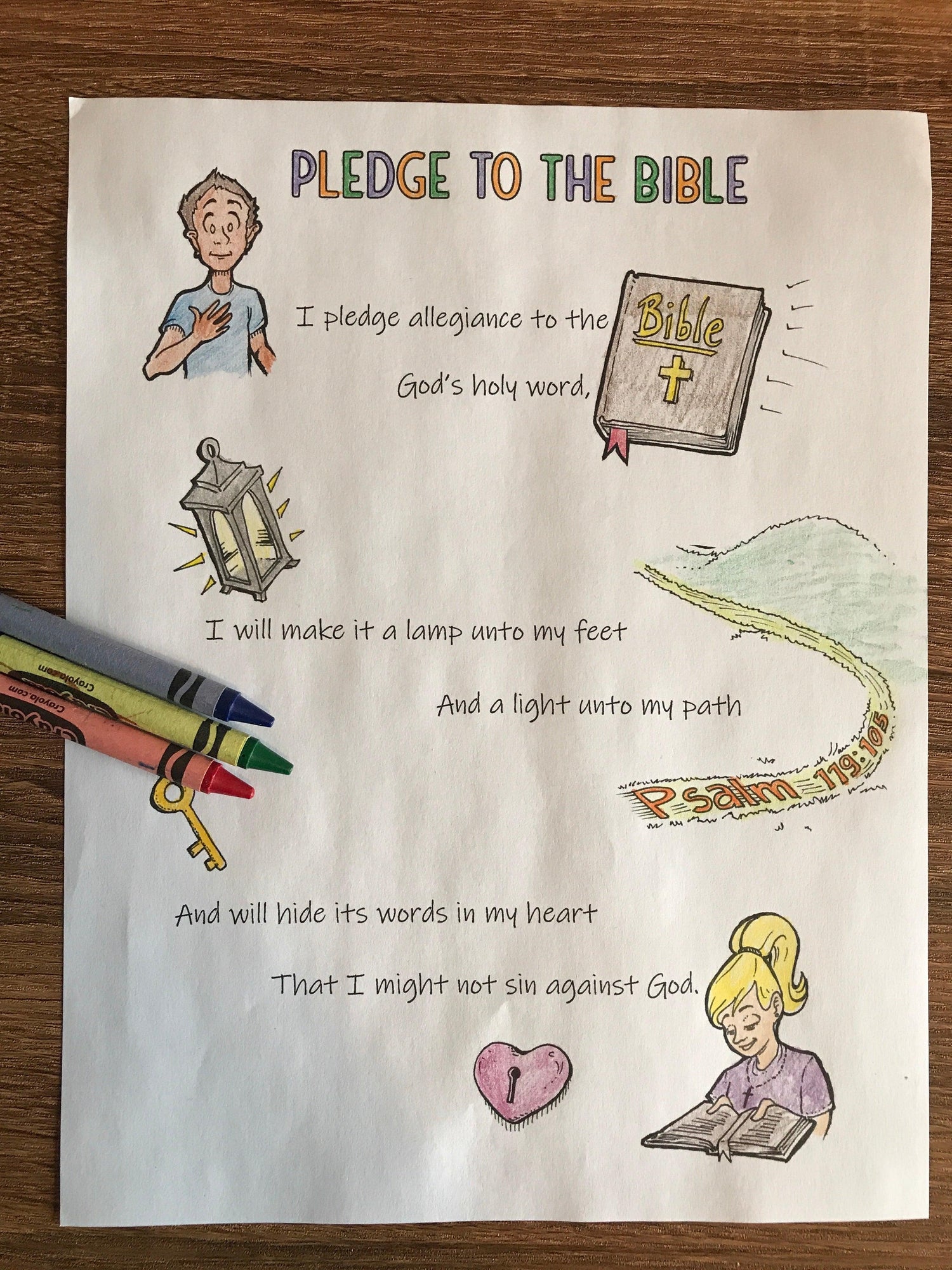 Bible Pledge Coloring Page – Children's Ministry Deals