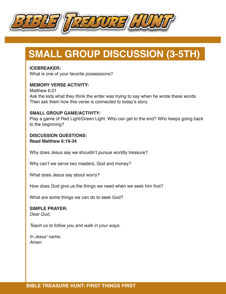 Bible Treasure Hunt Children's Church Curriculum – Children's Ministry ...