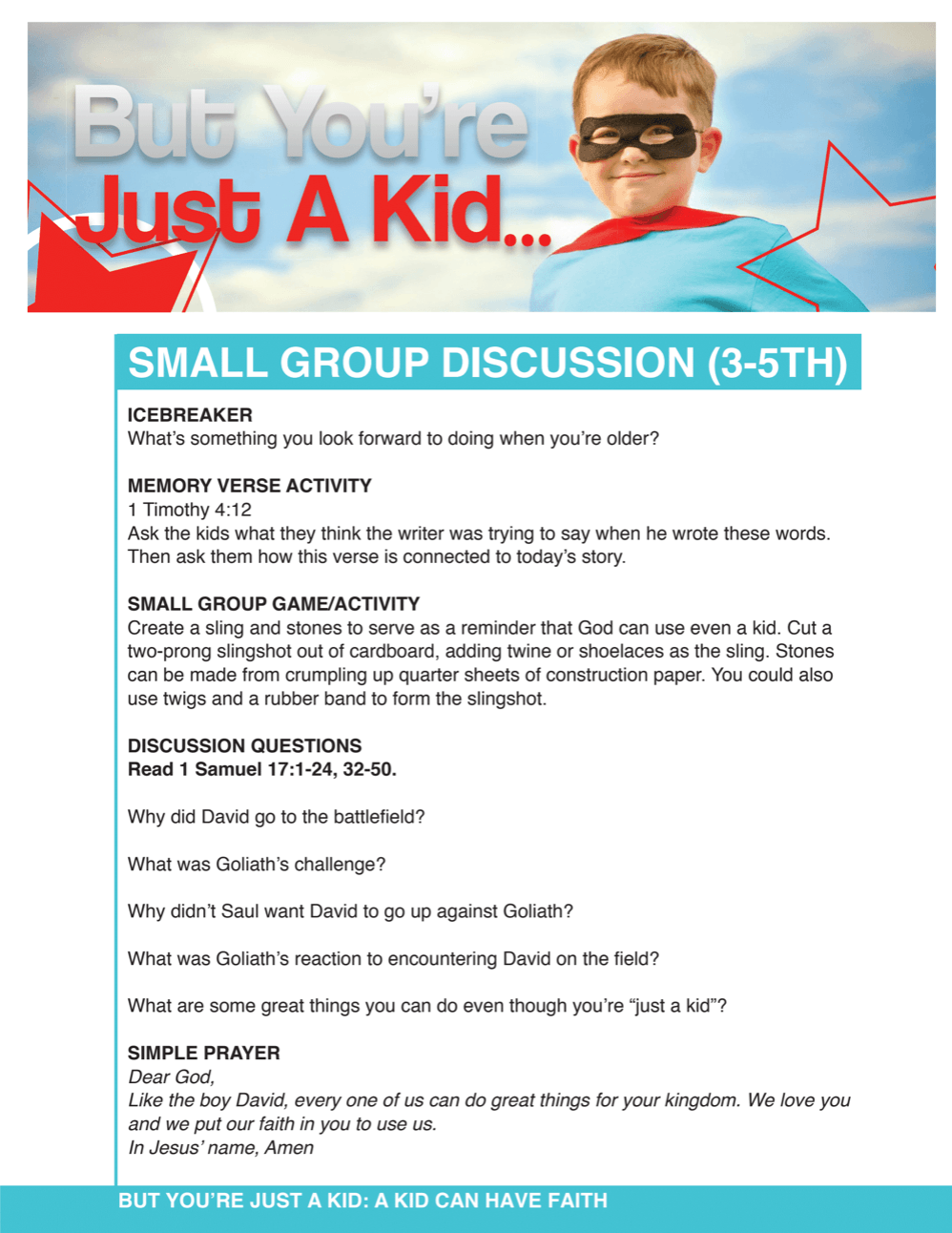 But You're Just a Kid Children's Church Curriculum