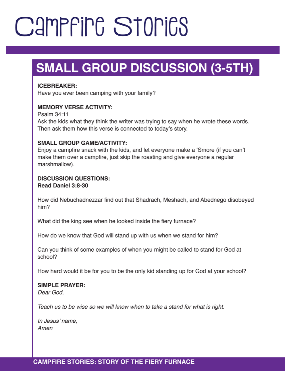 Campfire Stories Children's Church Curriculum